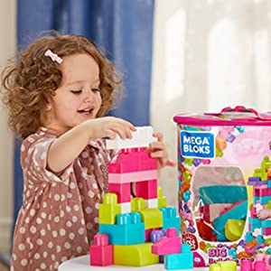 MEGA Bloks Juego de Construcciones 80 Piezas con Bolsa Ecológica Rosa ...