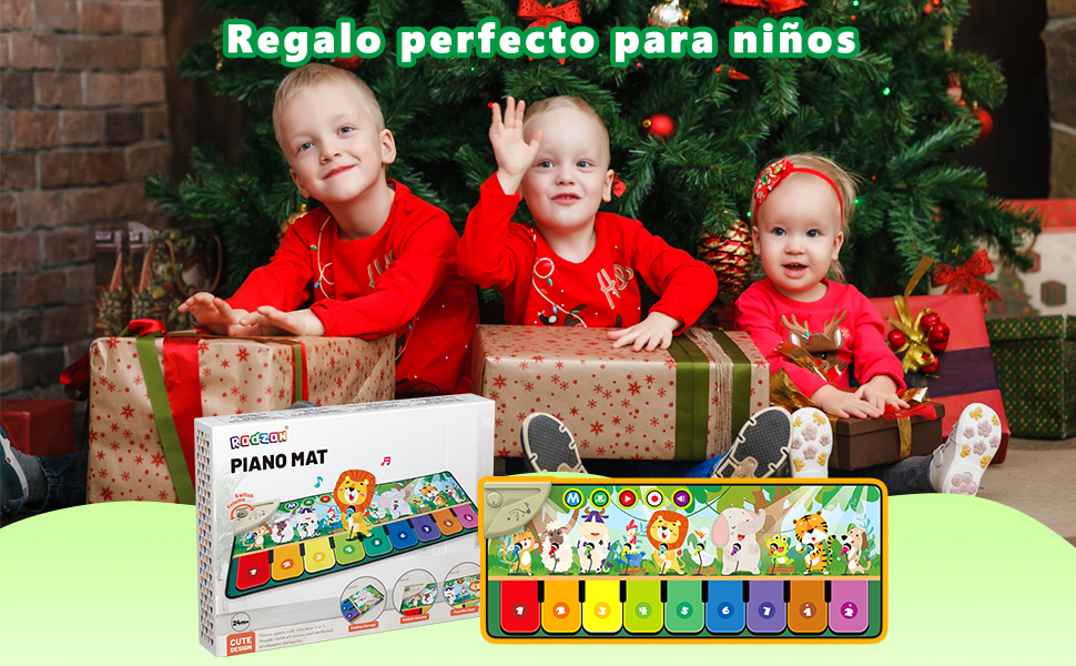Rodzon Alfombra Musical Piano Bebe con 10 Animales,Juguetes niños 1 2 3 ...