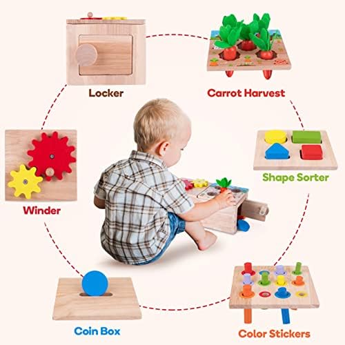 Juguete Montessori 1 2 3 Años 6 En 1 Juegos Educativos De Madera Para